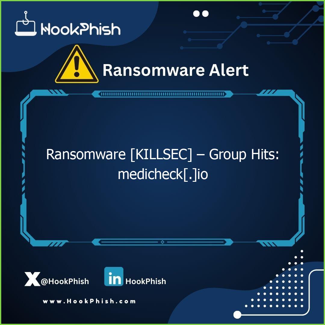 Ransomware [KILLSEC] – Group Hits: medicheck[.]io