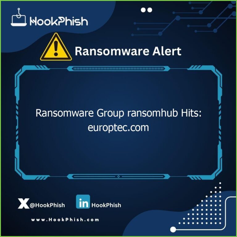 Ransomware Group ransomhub Hits: europtec.com
